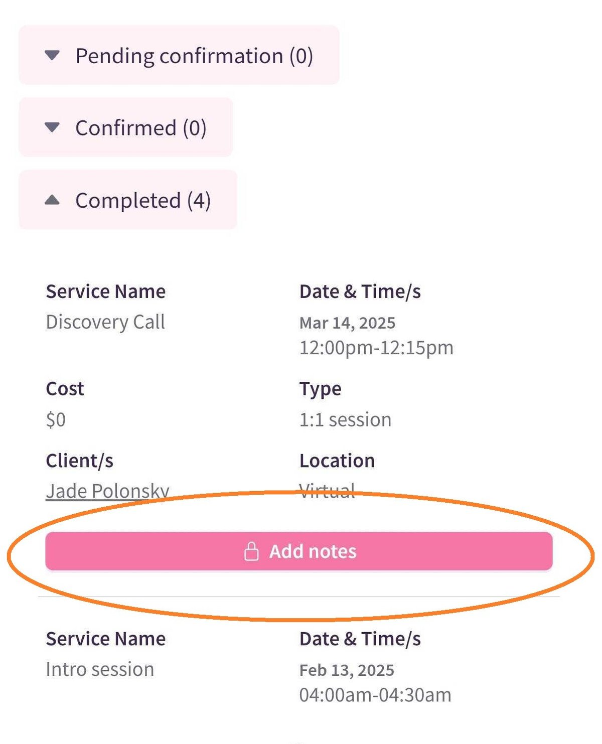 How to Use the Client Notes Feature